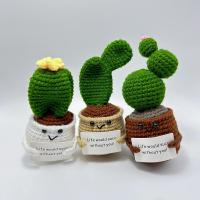 China Cross-border Handmade Polyester Crocheted Dolls Finished Woven Sunflower Ornaments Knitted Cactus-shaped Plant Style Potato Toys for sale
