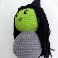 China Handmade Crochet Witch Doll Plush Toy by JNC Macrame Vietnam for Halloween Gift and Home Decor for sale