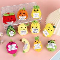 China Wowei Emotional Support Pickle Plant Crochet Dolls Animals Toys Mini Funny Crochet Positive Potatoes with Affirmation Card for sale