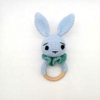 China 100% Handmade Crochet Bunny Toy Amigurumi Dolls Crochet Animals Plush Stuffed Bunny Baby Teething Toy for sale