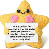 China 200 Styles Crochet Star Encouragement Gift Plush Handmade Emotional Comfort Support Positive Toy Crochet Yellow Star Doll for sale