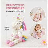China Organic Crochet Items Hot Selling Soft Big Toys Handmade Ce Certification Amigurumi Stuffed Plush Unicorn Doll for Babies for sale