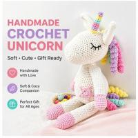 China Organic Crochet Items Hot Selling Soft Big Toys Handmade Ce Certification Amigurumi Stuffed Plush Unicorn Doll for Babies for sale