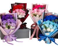 China Rose Soap Flower Bouquet Gift Box with Message Card Mother's Day Women Valentine's Day Wedding Anniversary for sale