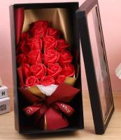 China Rose Soap Flower Bouquet Gift Box with Message Card Mother's Day Women Valentine's Day Wedding Anniversary for sale