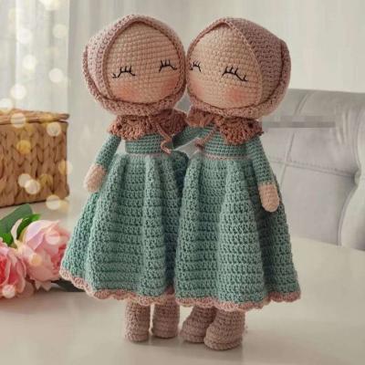 China Custom Crochet Handmade Beautiful Baby Gift Stuffed Toy Amigurumi Doll for Girl for sale