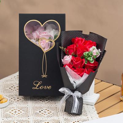 China Handmade Simulation Rose Soap Flower Bouquet Modern Eco-friendly Valentine Mother's Day Gift Cross-border Wholesale Present for sale