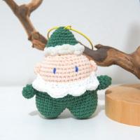 China New Christmas Knitted Dolls Handmade Wool Knitted Mini Stuffed Santa Claus Keychains Ornaments Custom Crochet Doll Crochet Toys for sale