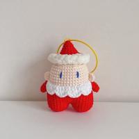 China New Christmas Knitted Dolls Handmade Wool Knitted Mini Stuffed Santa Claus Keychains Ornaments Custom Crochet Doll Crochet Toys for sale