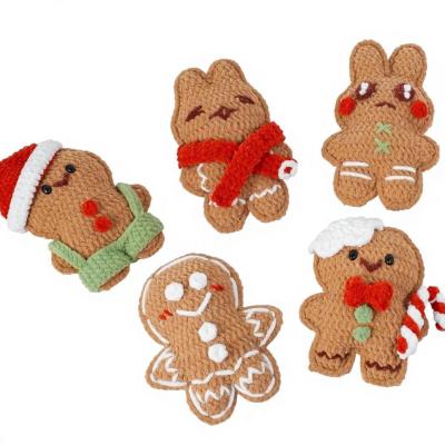 China Handmade Crochet Gingerbread Man Doll for Stylish Holiday Decor for sale