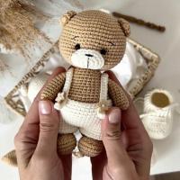 China New Amigurumi Children's Thanksgiving Gift Set Super Soft Plush PP Cotton Filled Crochet Cute Bear Wool Material for sale