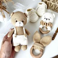 China New Amigurumi Children's Thanksgiving Gift Set Super Soft Plush PP Cotton Filled Crochet Cute Bear Wool Material for sale