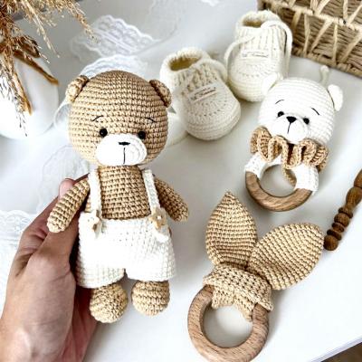 China New Amigurumi Children's Thanksgiving Gift Set Super Soft Plush PP Cotton Filled Crochet Cute Bear Wool Material for sale