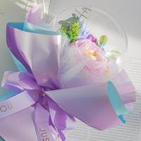 China Preserved Artificial Rose Soap Flower Bobo Ball Bouquet Custom Color Gift Bouquet For Birthday Valentine Mother's Day Party Decoration for sale