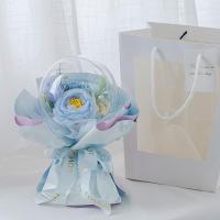 China Preserved Artificial Rose Soap Flower Bobo Ball Bouquet Custom Color Gift Bouquet For Birthday Valentine Mother's Day Party Decoration for sale