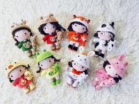 China Best Seller For Christmas Crochet Baby Doll With Pet Handmade Cotton Yarn for sale