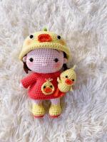 China Best Seller For Christmas Crochet Baby Doll With Pet Handmade Cotton Yarn for sale
