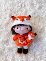 China Best Seller For Christmas Crochet Baby Doll With Pet Handmade Cotton Yarn for sale
