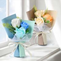 China Mini Carnation Rose Soap Flower Bouquet Tiered Wholesale Price Multi-color Artificial Floral Gift For Mother's Day Valentine Birthday Spring Festival Presents for sale