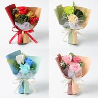 China Mini Carnation Rose Soap Flower Bouquet Tiered Wholesale Price Multi-color Artificial Floral Gift For Mother's Day Valentine Birthday Spring Festival Presents for sale