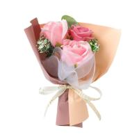China Mini Carnation Rose Soap Flower Bouquet Tiered Wholesale Price Multi-color Artificial Floral Gift For Mother's Day Valentine Birthday Spring Festival Presents for sale