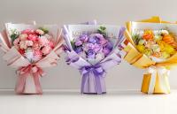 China Artificial Flower Gift With Rose Fragrance Handmade Forever Soap Rose Bouquet Colorful Glitter Rose Soap Bouquet Gift for sale