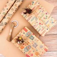 China CMYK Printed Gift Wrap Paper Roll 60gsm Happy Birthday Gift Wrapping Paper for sale