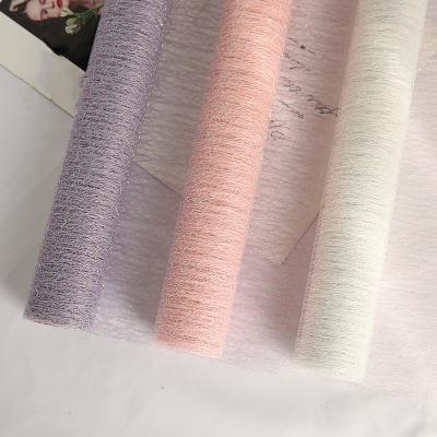 China Polyester 50cmx5yards Florist Wrapping Paper Rainbow Mesh Roll Weather Resistant for sale