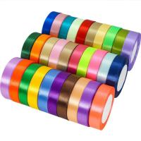 China 40mm MultiColored Plain Satin Ribbon Customized Length Two Sided Satin Ribbon 50m Length for sale