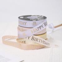 China Happy Birthday Ribbon Printed 1 Inch Red Satin Ribbon For Cake Packaging for sale