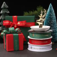 China 25mm Christmas Ribbon 1 Inch Gift Wrapping Satin Ribbon White Red Green for sale