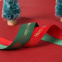 China 25mm Christmas Ribbon 1 Inch Gift Wrapping Satin Ribbon White Red Green for sale