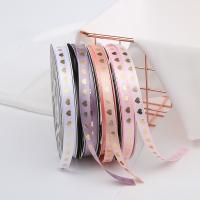 China Heart Shape Design Satin Ribbon For Gift Wrapping Christmas Decoration 10mm Width for sale
