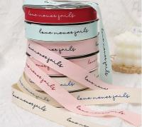 China Polyester Wedding Patterned Gift Wrap Ribbon Roll 25mmX45Y For Decoration for sale