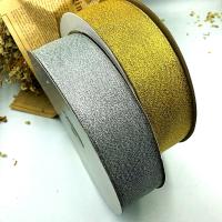 China Glitter Metallic Gift Wrap Ribbon Multicolored Custom Size 12mm Satin Ribbon for sale