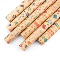 China Recyclable Kraft Christmas Wrapping Paper Roll 80gsm 90 Sq Ft Wrapping Paper for sale