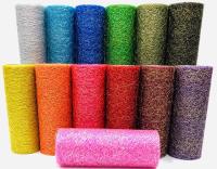 China Metallic Organza Glitter Tulle Spool 100% Nylon Mesh Fabric 19GSM 6in Tulle Rolls for sale