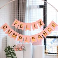 China Printed Feliz Cumpleanos Party Decoration Items Garland Fishtail Swallow Tailed Flag for sale