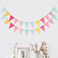China Colorful Burlap Linen Bunting Flags Pennant Banner For Happy Birthday Party for sale