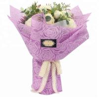 China Recyclable 3D Embossed Nonwoven Valentines Rose Gift Wrapping Paper Roll 58cm for sale