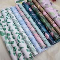 China 80gsm Gift Wrap Paper Roll Summer Flamingos Turtle Leaf Print Wrapping Paper for sale