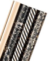 China Black Style Striped Kraft Wrapping Paper 10m Roll Christmas Wrapping Paper OEM for sale