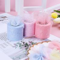 China Hot Stamped Dots Tutu Tulle Roll 100% Polyester Organza Fabric 10gsm for sale