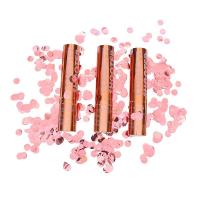 China Rose Gold Shining Metallic Foil Circle Party Popper Confetti Shooter Cannon for sale