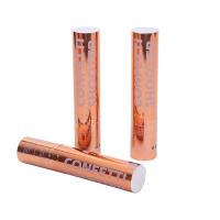 China Rose Gold Shining Metallic Foil Circle Party Popper Confetti Shooter Cannon for sale