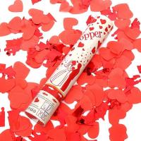 China 30cm Red Heart Foil Party Confetti Cannon Shooter Outdoor Indoor Use for sale