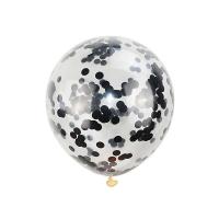 China Latex Transparent Glitter Balloons Round 18 Inch Confetti Balloons for sale