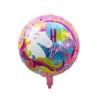 China Female Male Rainbow Unicorn Foil Balloon Helium 18 Inch Stuffing Balloons for sale