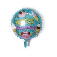 China Round Happy Birthday Letter Air Filled Foil Balloons 18 Inch Mylar Balloons for sale