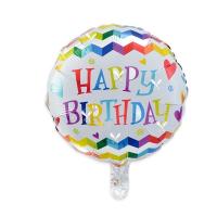 China Round Happy Birthday Letter Air Filled Foil Balloons 18 Inch Mylar Balloons for sale